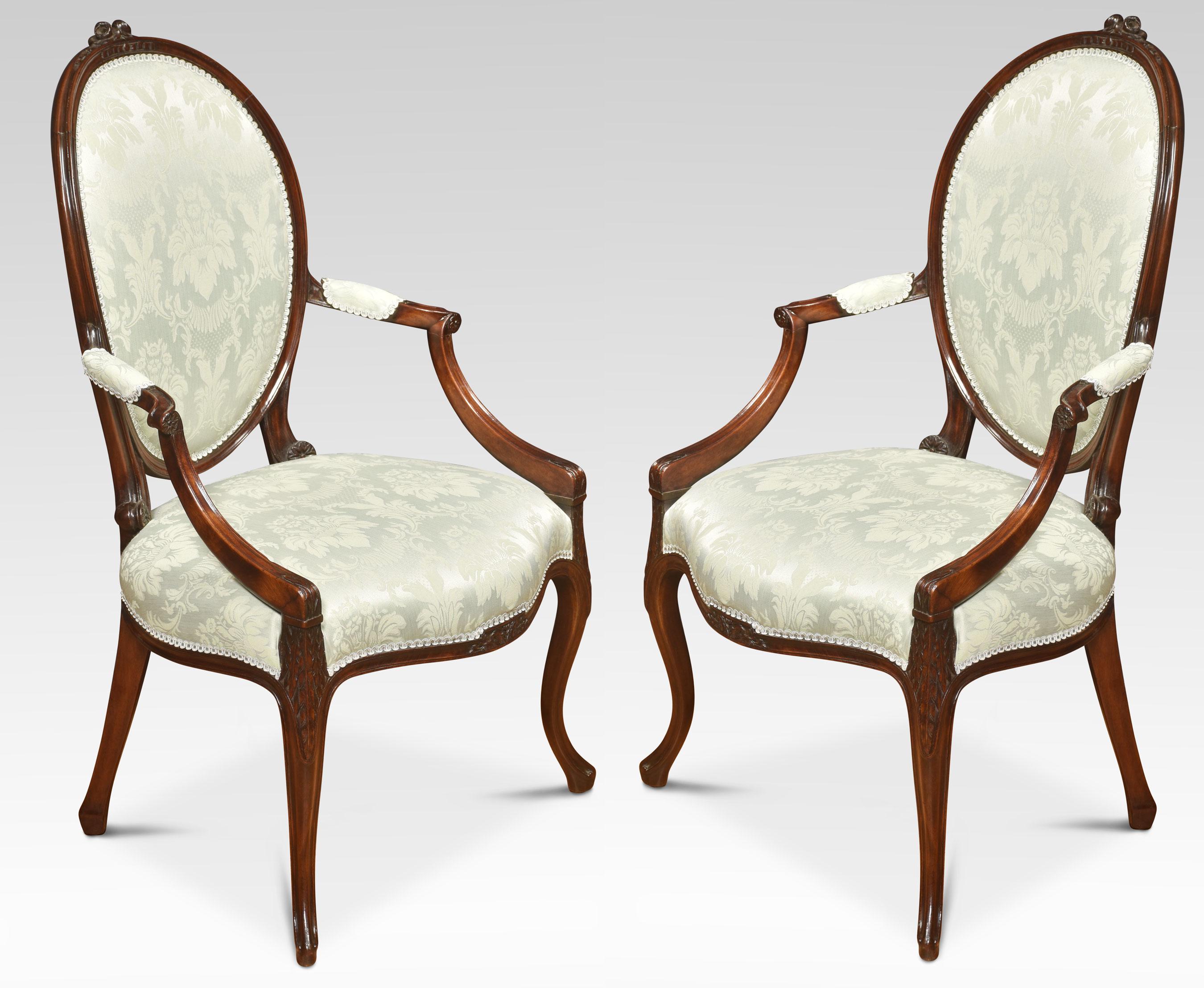 Pair of Hepplewhite Mahogany Armchairs For Sale at 1stDibs