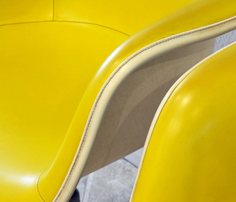 Pair of Herman Miller Upholstered Shell Swivel Chairs by Charles and ...