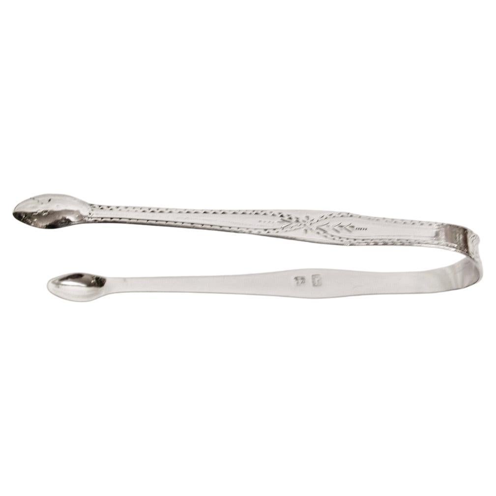Pair of Hester Bateman Bright Cut Sugar Tongs, Dated Circa 1784/85 ...