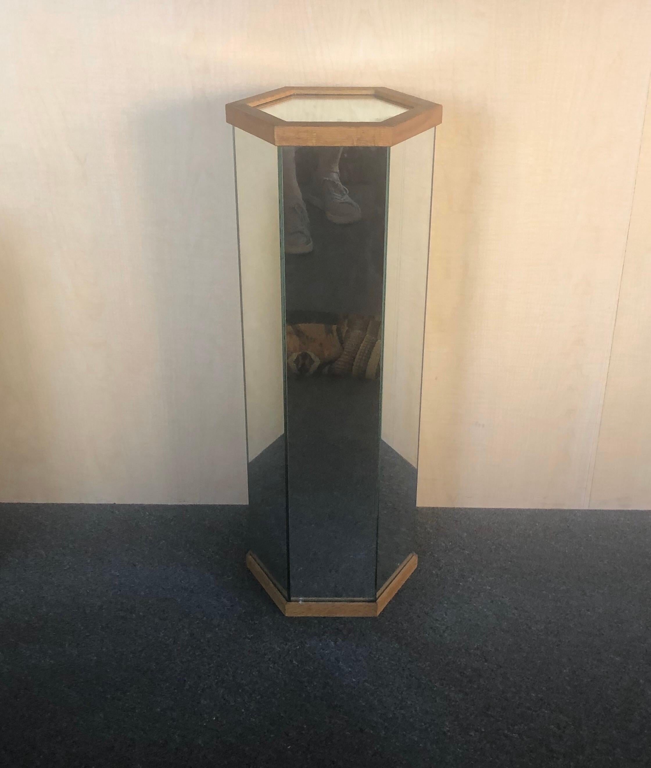 Pair of Hexagonal Mirrored Pedestals / Plant Stands at 1stDibs ...