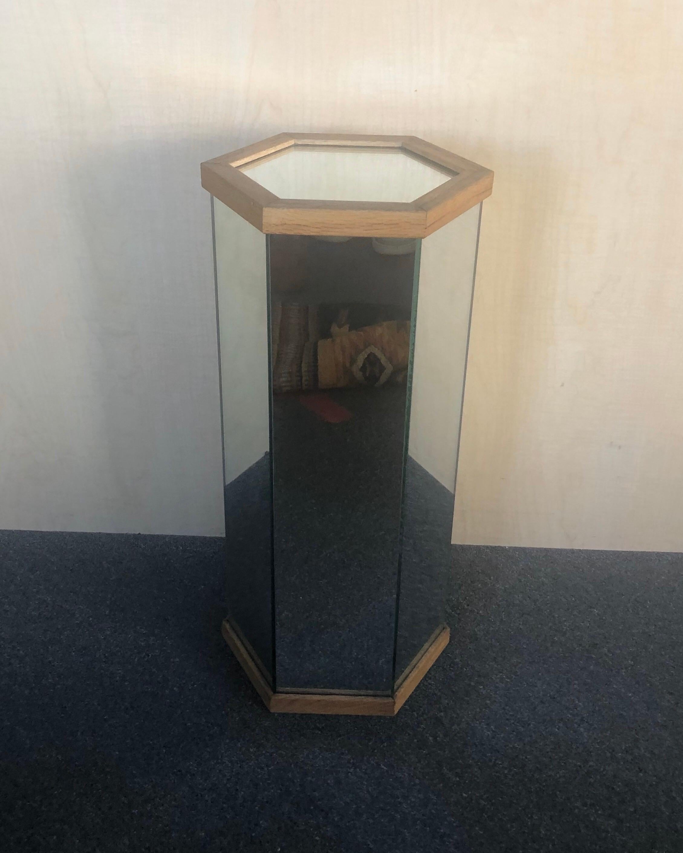 Pair of Hexagonal Mirrored Pedestals / Plant Stands at 1stDibs ...