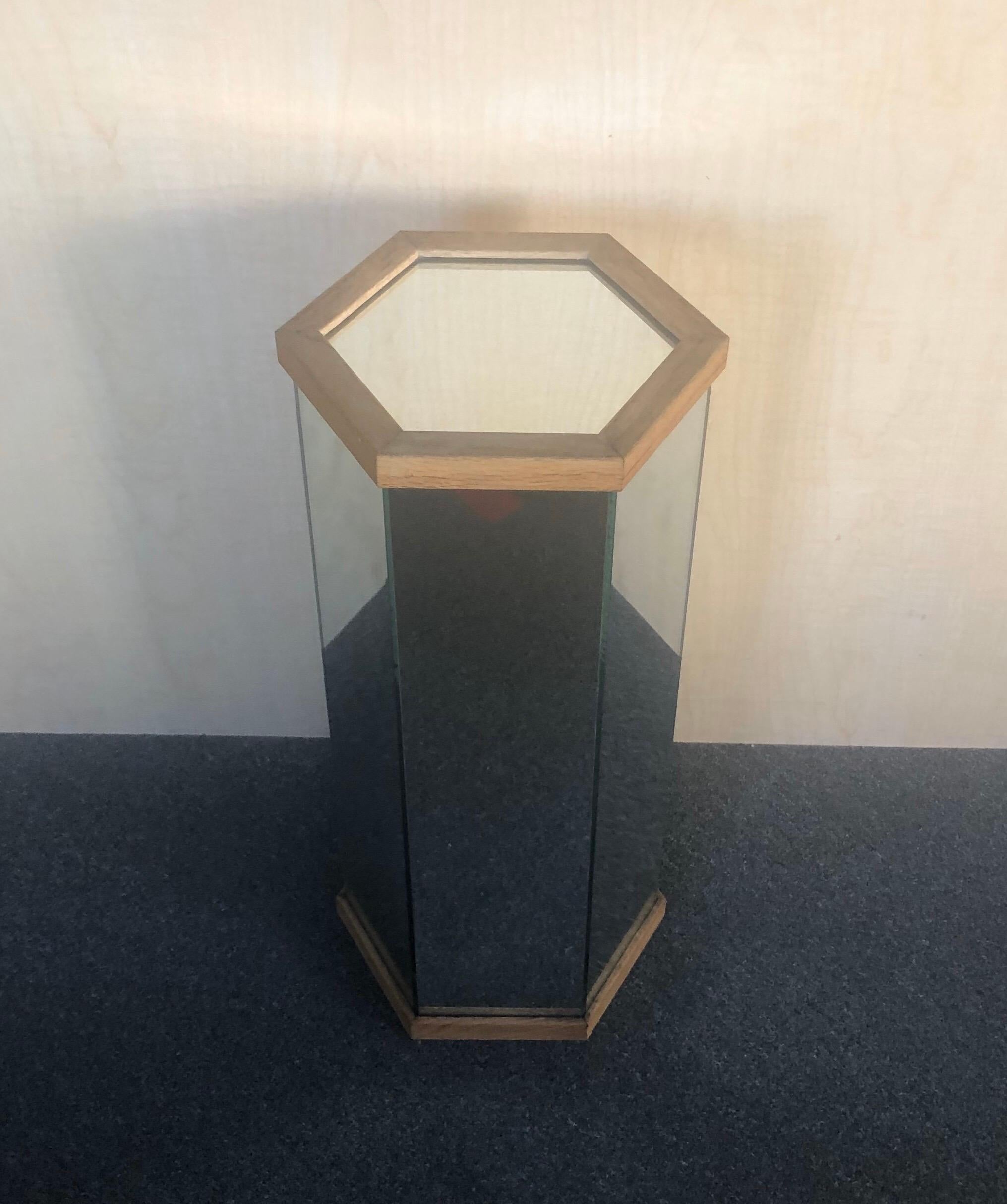 Pair of Hexagonal Mirrored Pedestals / Plant Stands at 1stDibs ...