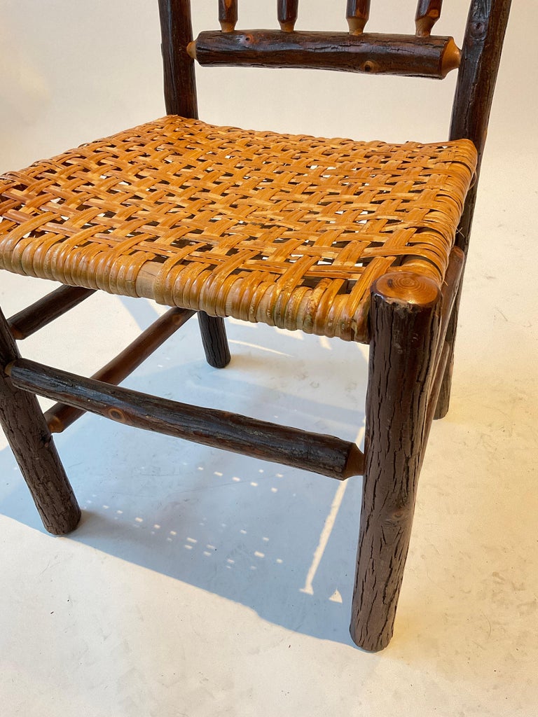 Pair of Hickory Wood Adirondack Sidechairs For Sale at 1stDibs