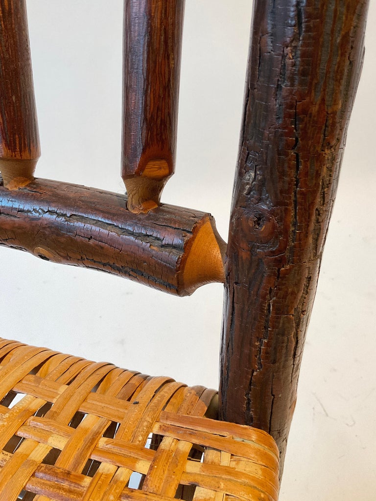 Pair of Hickory Wood Adirondack Sidechairs For Sale at 1stDibs