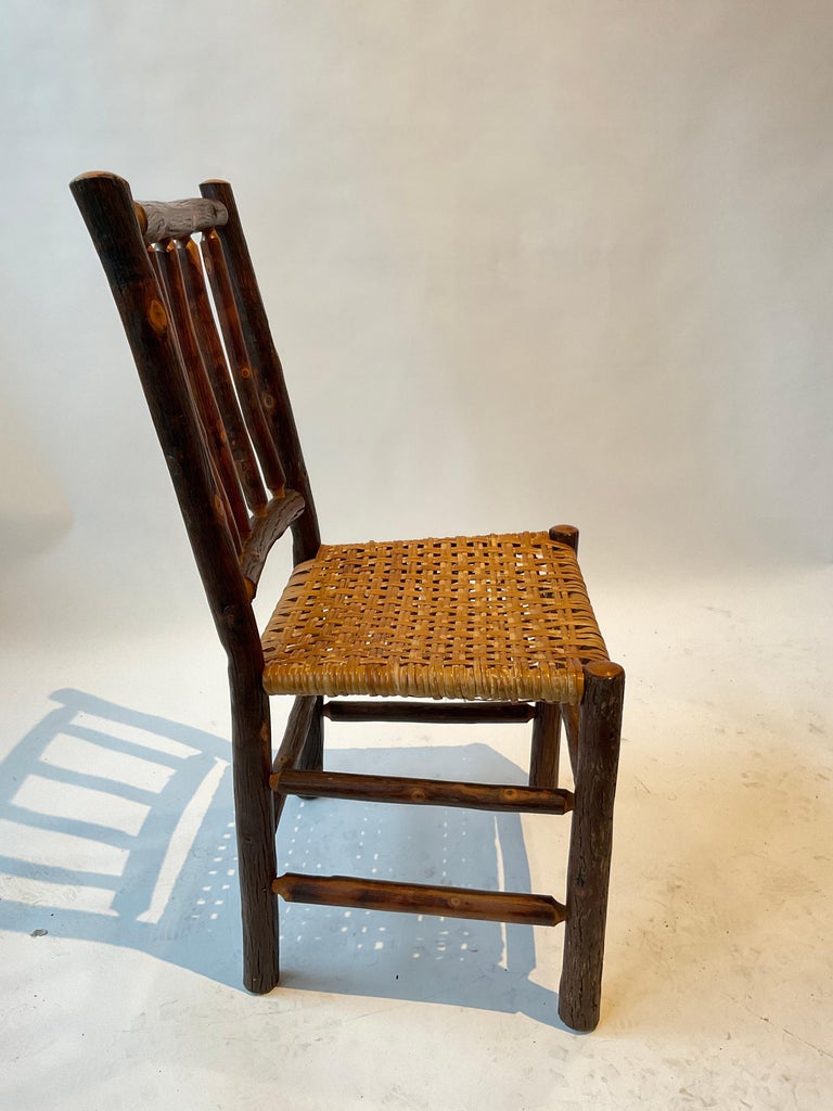 Pair of Hickory Wood Adirondack Sidechairs For Sale at 1stDibs