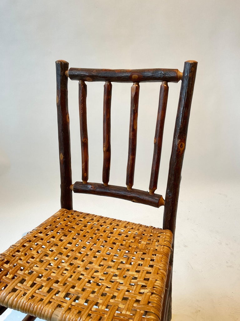 Pair of Hickory Wood Adirondack Sidechairs For Sale at 1stDibs
