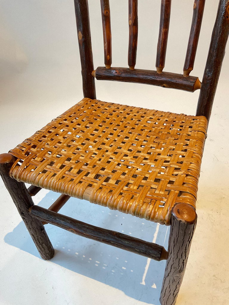 Pair of Hickory Wood Adirondack Sidechairs For Sale at 1stDibs