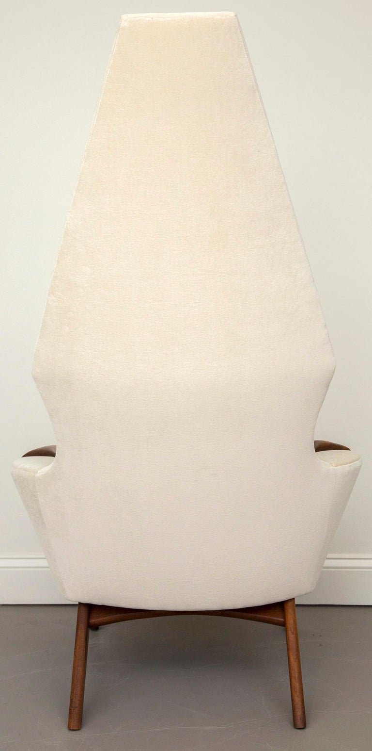 Pair of High Back Adrian Pearsall Chairs in Cream Velvet at 1stDibs