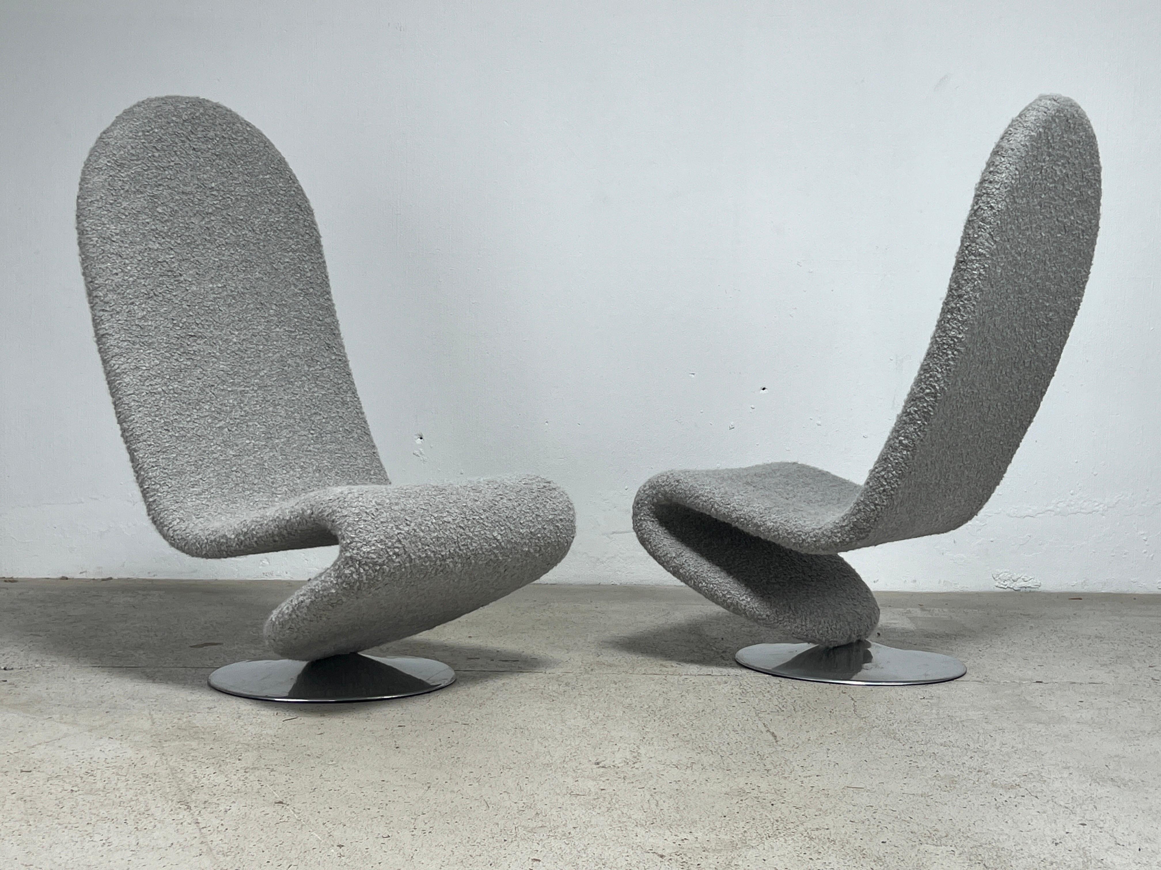 Pair of High Back Lounge Chairs by Verner Panton For Sale at 1stDibs