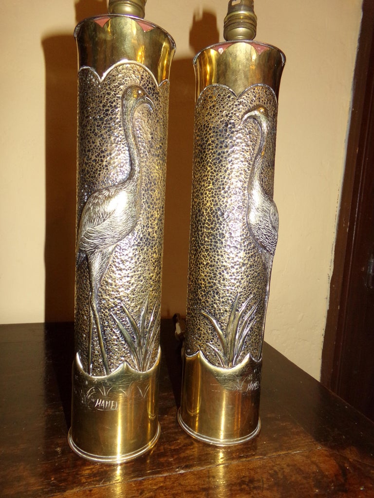 Pair of High Quality Signed Trench Art Shell Cases, circa 1917 For Sale ...