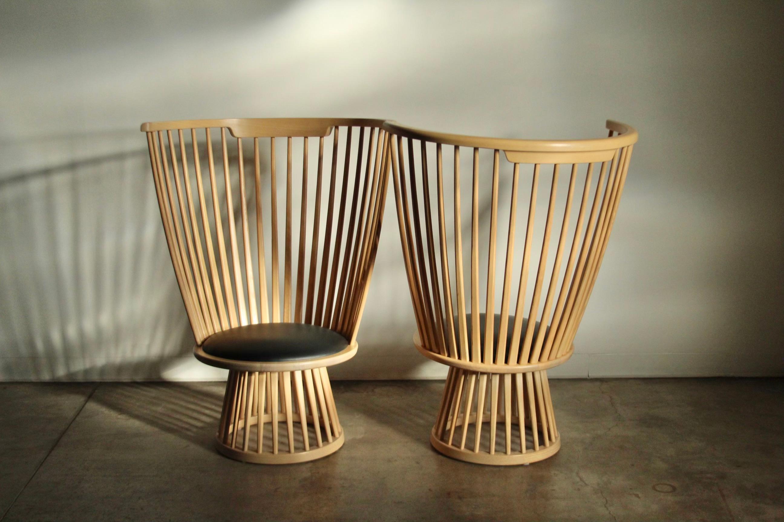 Pair of Highback "Fan" Chairs by Tom Dixon, 2020s For Sale at 1stDibs