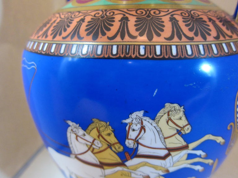 Pair of Hill Pottery and Co. Portland Vases Decorated with Racing ...