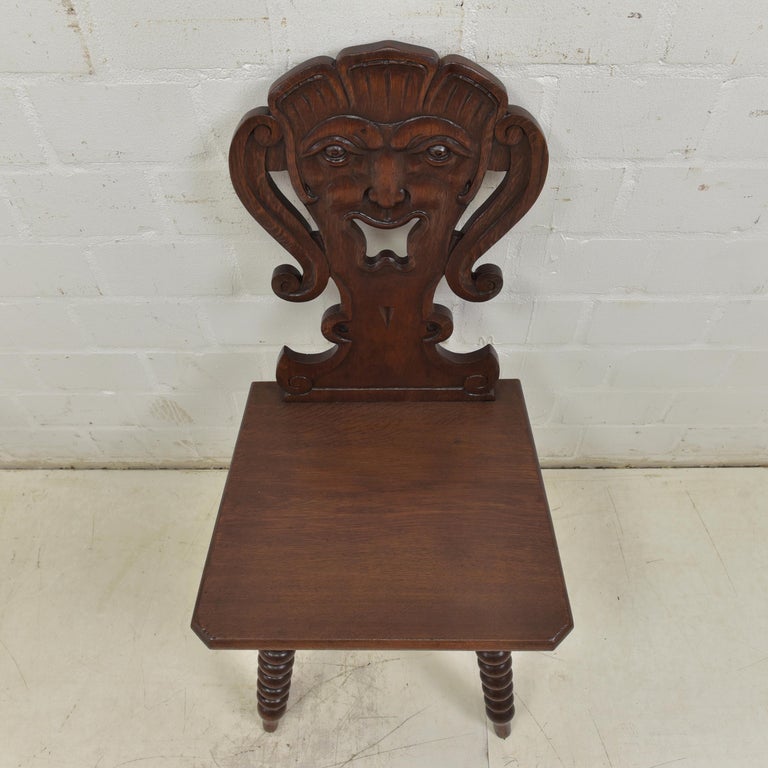 Pair of Historicism Grimacing Chairs / Board Chair in Solid Oak, 1880 ...