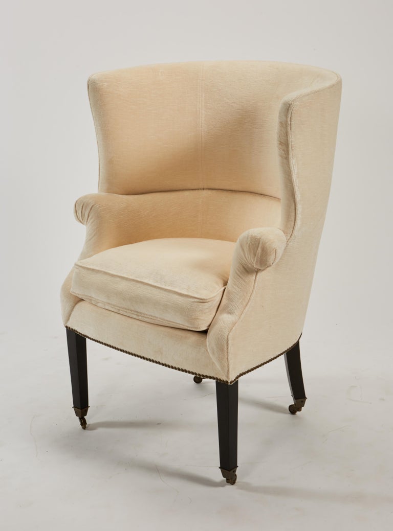 Pair of Victoria Hagan "Emma" Small Wingback Chairs in Hunt Off-White ...