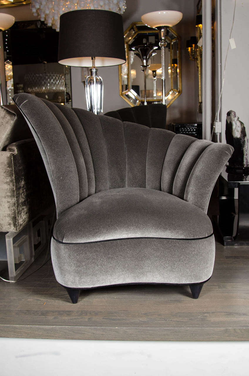 Pair of Hollywood Asymmetrical Tufted Hollywood Chairs For Sale at ...