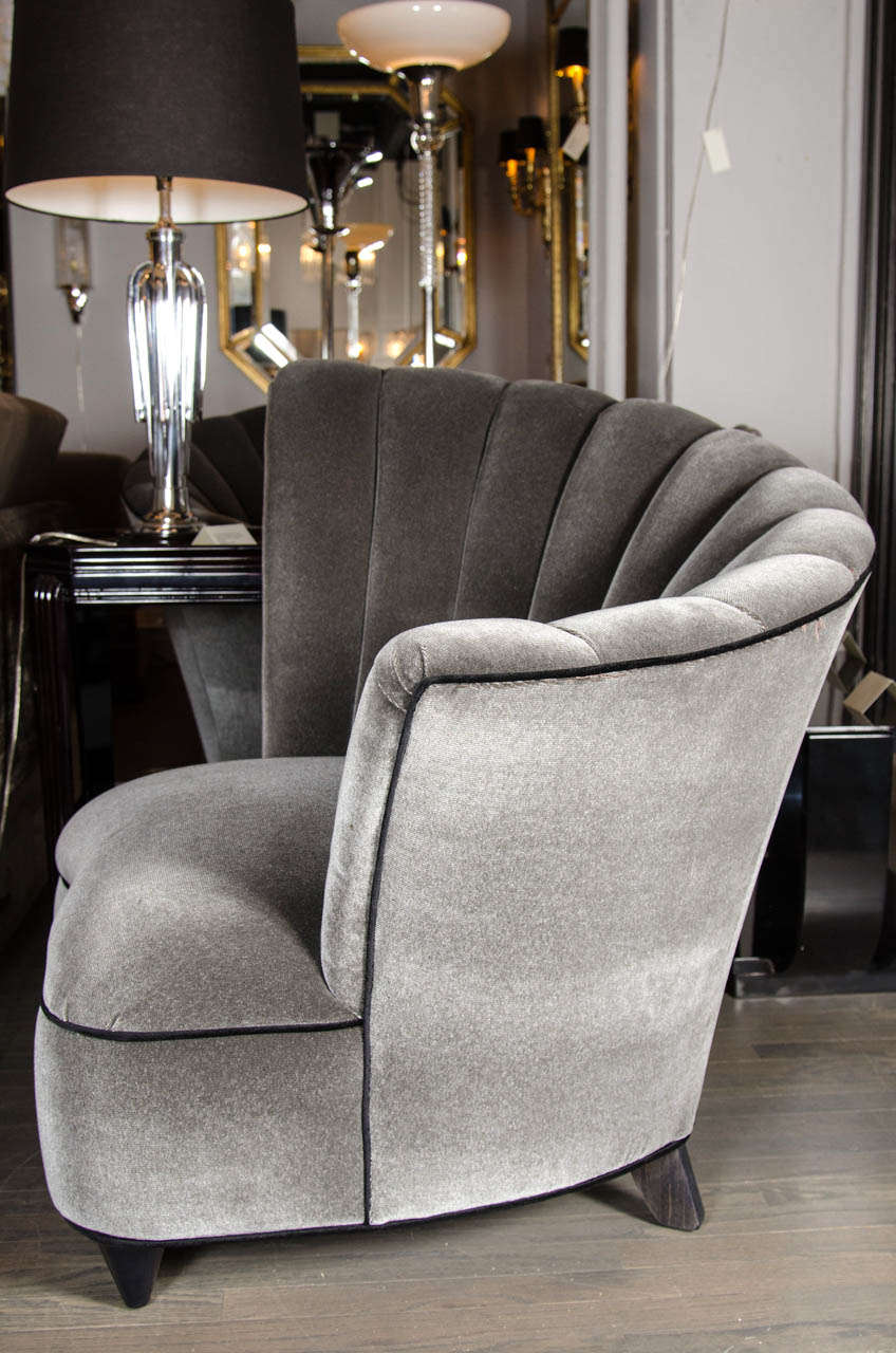 Pair of Hollywood Asymmetrical Tufted Hollywood Chairs For Sale at ...