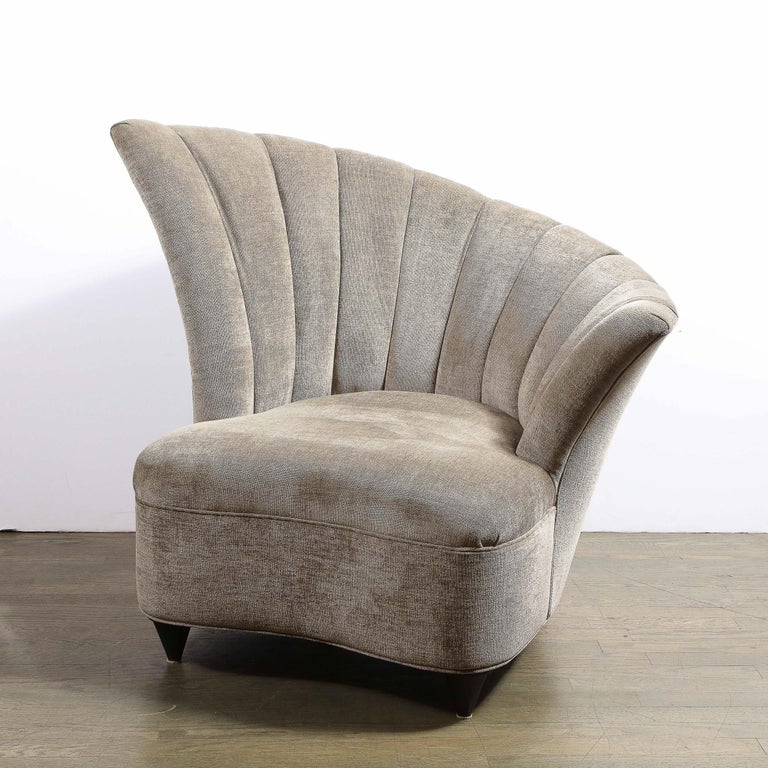 Pair of Hollywood Asymmetrical Tufted Hollywood Chairs in Smoked Topaz ...