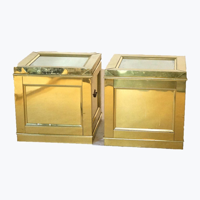 Pair of Hollywood Regency Brass Covered Storage Trunks by Trunk Lines ...