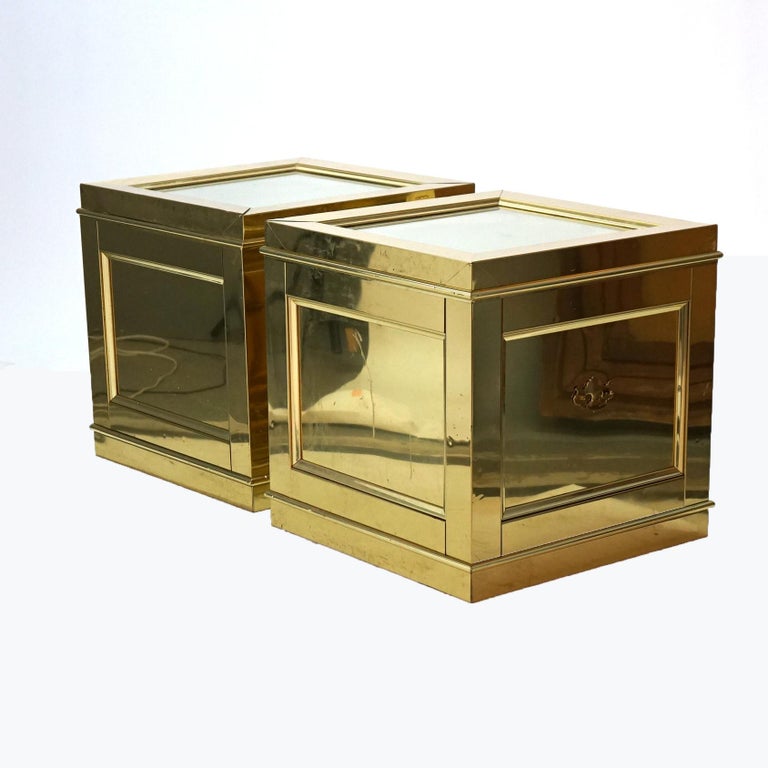Pair of Hollywood Regency Brass Covered Storage Trunks by Trunk Lines ...