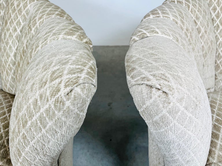 Pair of Hollywood Regency Curved Shell Channel Backlounge Chairs For ...