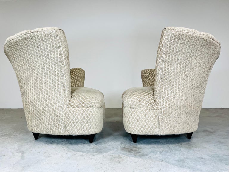 Pair of Hollywood Regency Curved Shell Channel Backlounge Chairs For ...