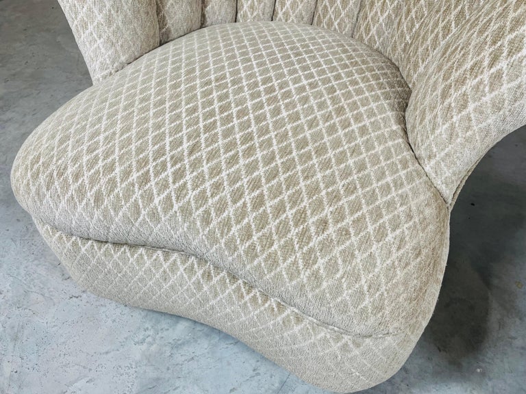 Pair of Hollywood Regency Curved Shell Channel Backlounge Chairs For ...