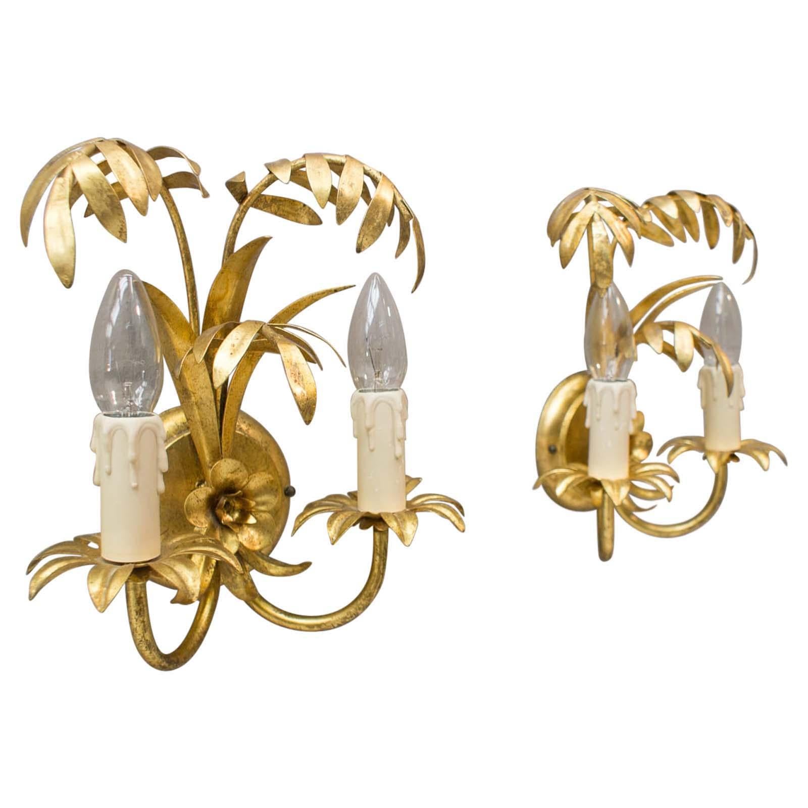 Pair of Large 1970s Palm Tree Wall Lights at 1stDibs