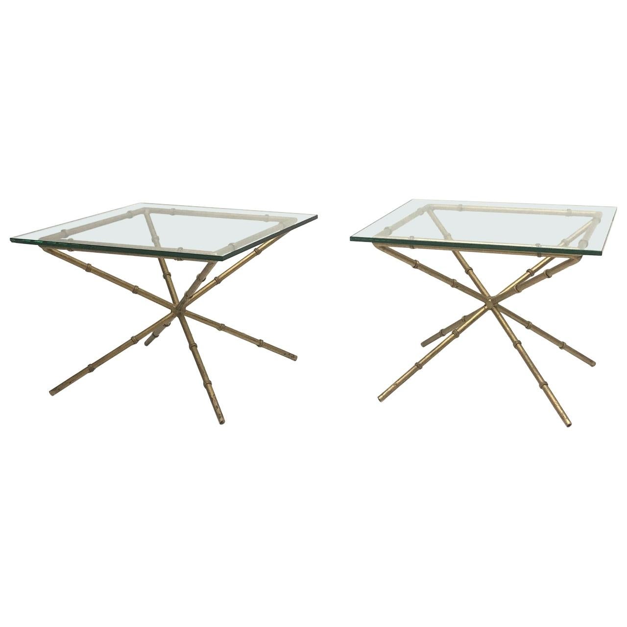 Arthur Court Hollywood Regency Gold Lily Leaf Flower Round Glass Top ...