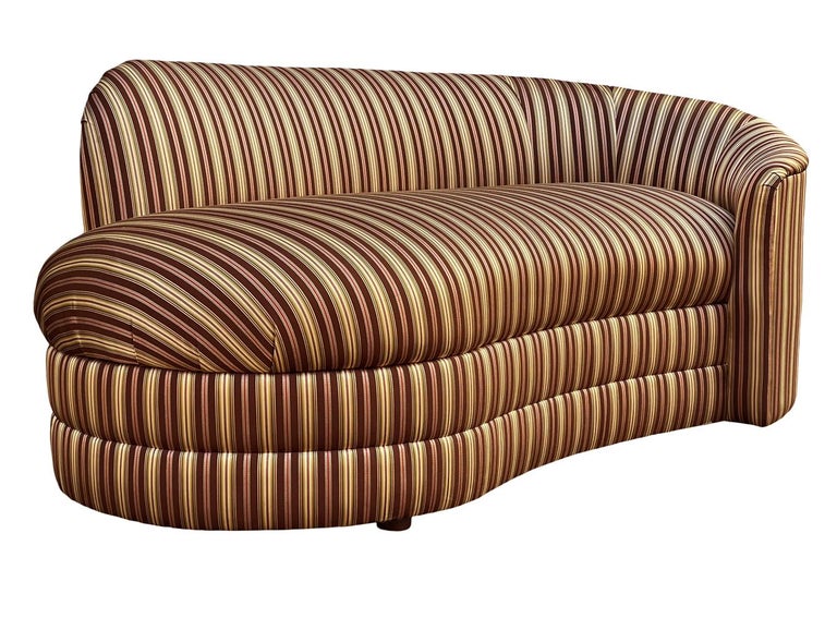 Pair of Hollywood Regency Opposing Curved Chaise Lounges, Sofas or ...