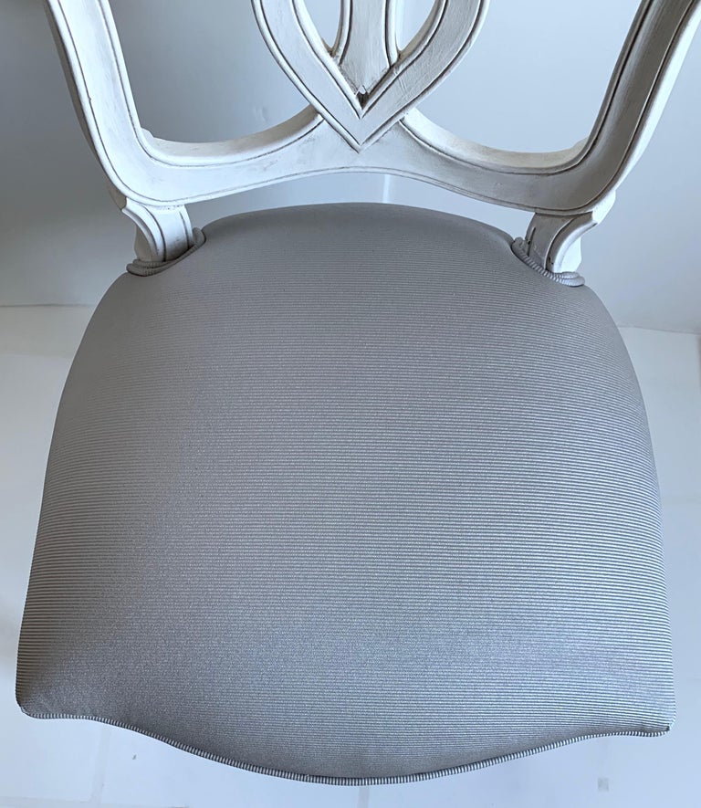 Pair of Hollywood Regency Tassel-Motif White Side Chairs For Sale at ...