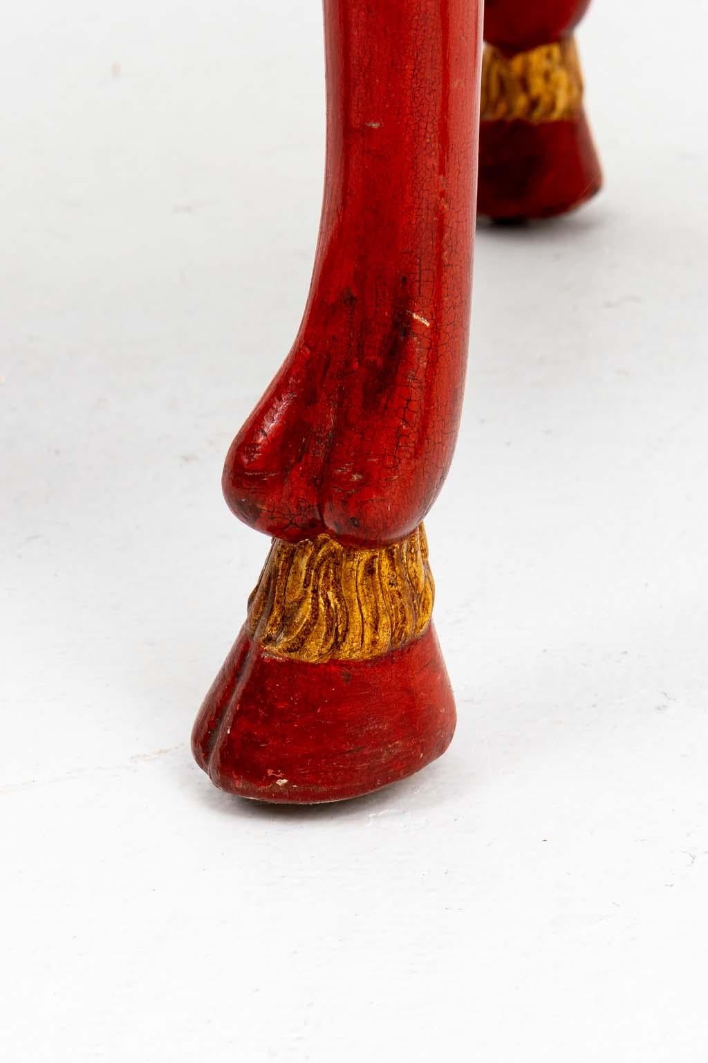 Pair of Hoof Foot Chinoiserie Decorated Stools For Sale at 1stDibs