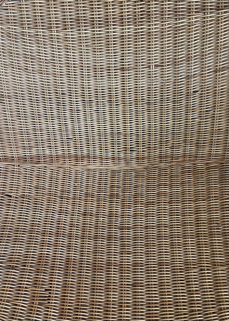 Pair of Hoop Chairs in Wicker with Metal Frame Atomic Age For Sale at ...