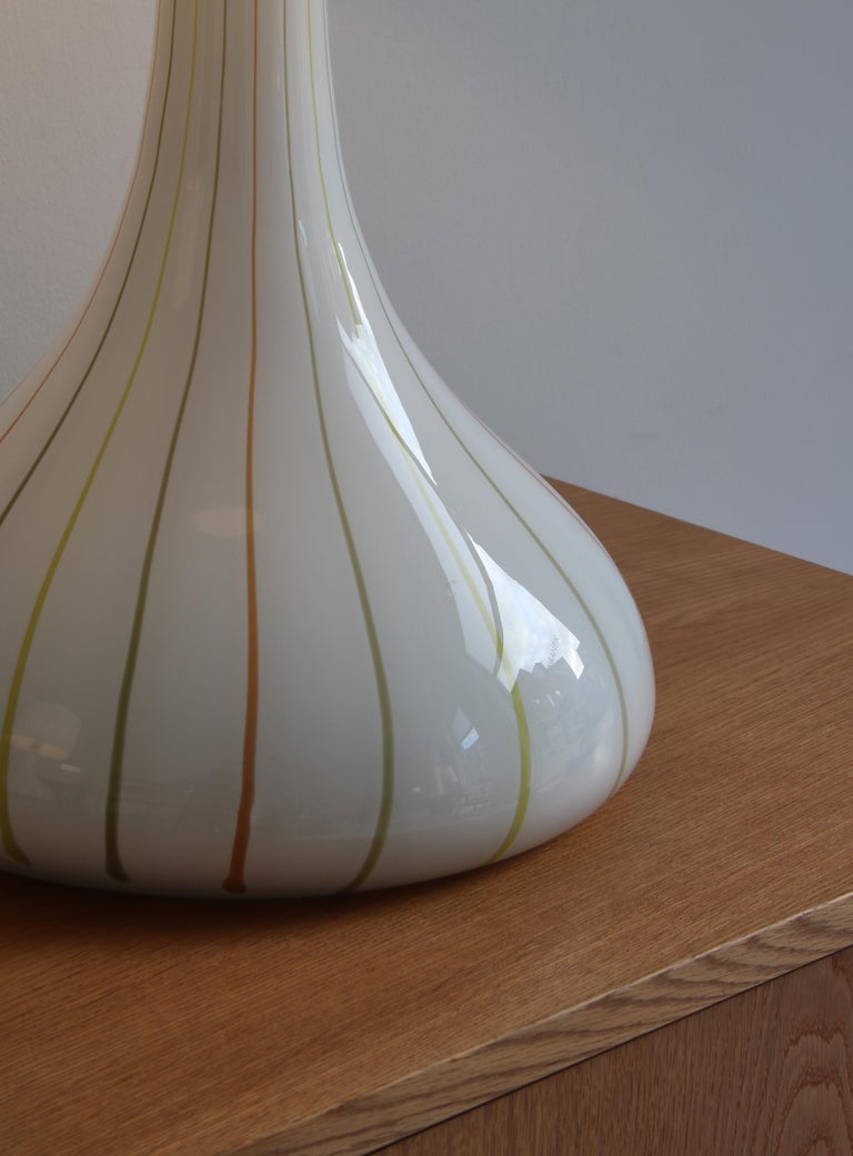 Pair of Huge Glass Table Lamps Model "Candy" by Holmegaard, Copenhagen ...