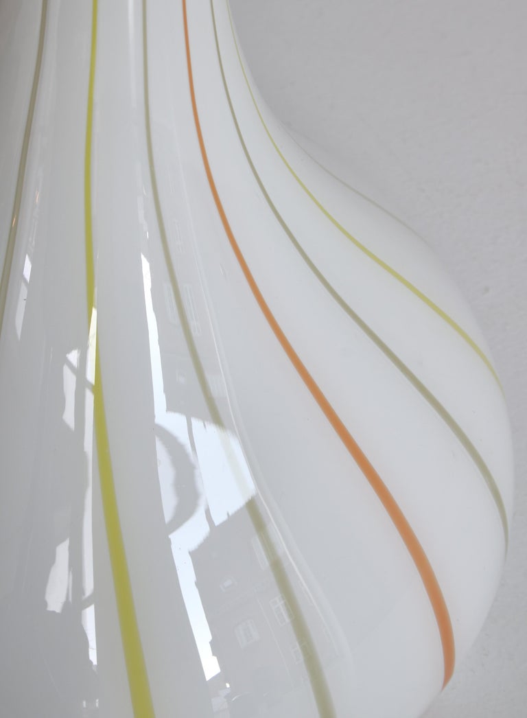 Pair of Huge Glass Table Lamps Model "Candy" by Holmegaard, Copenhagen ...