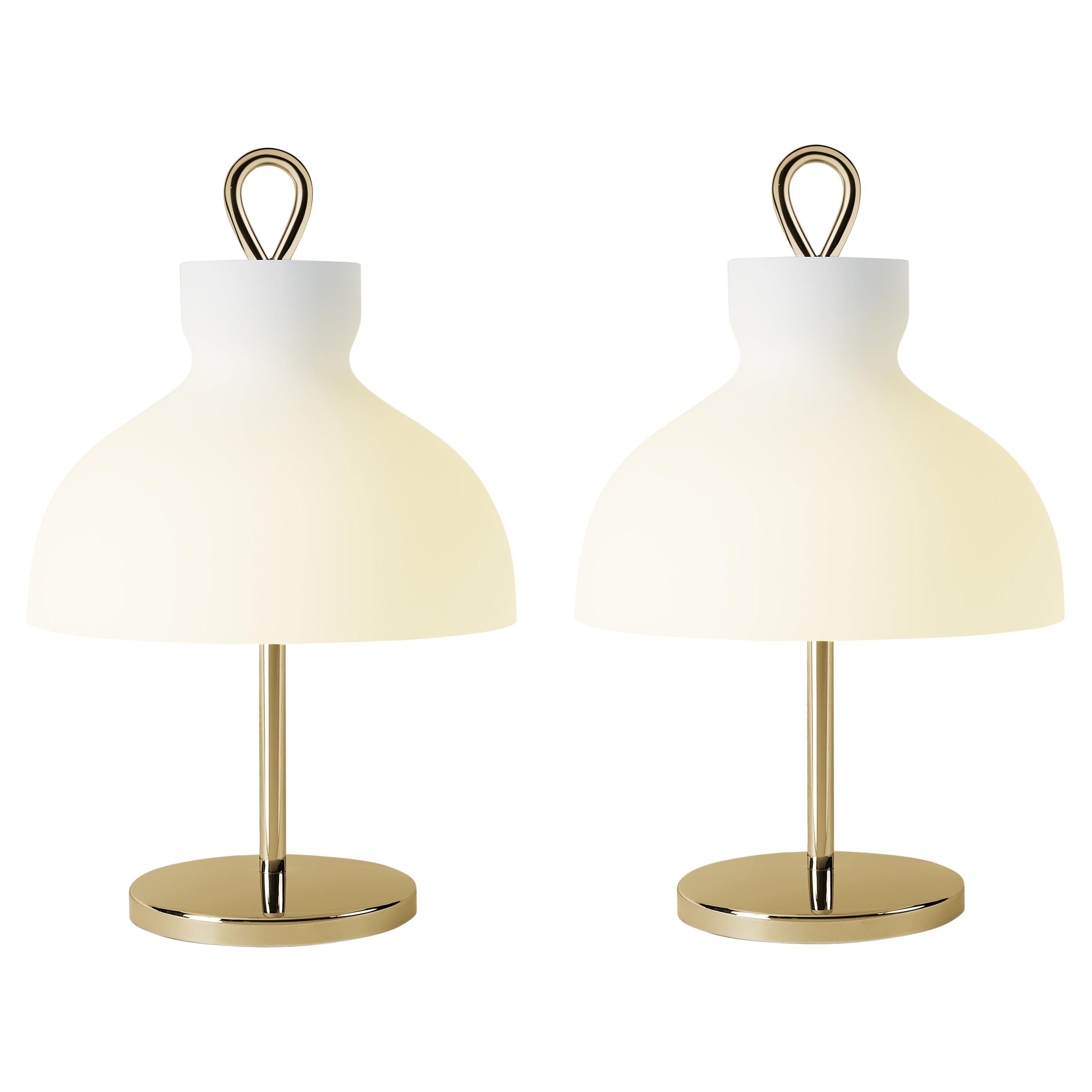 Pair of Ignazio Gardella 'Arenzano Bassa' Table Lamps in Brass and ...