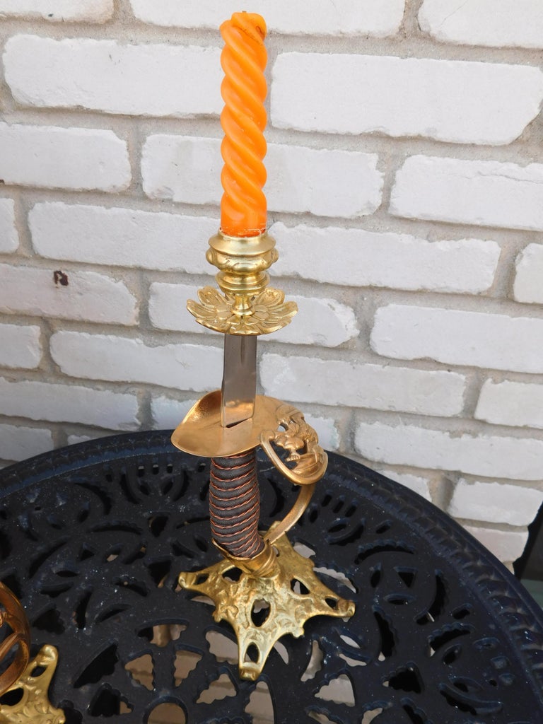 Pair of Imperial Prussian Sword Candle Holders, Prussia 1889 For Sale ...