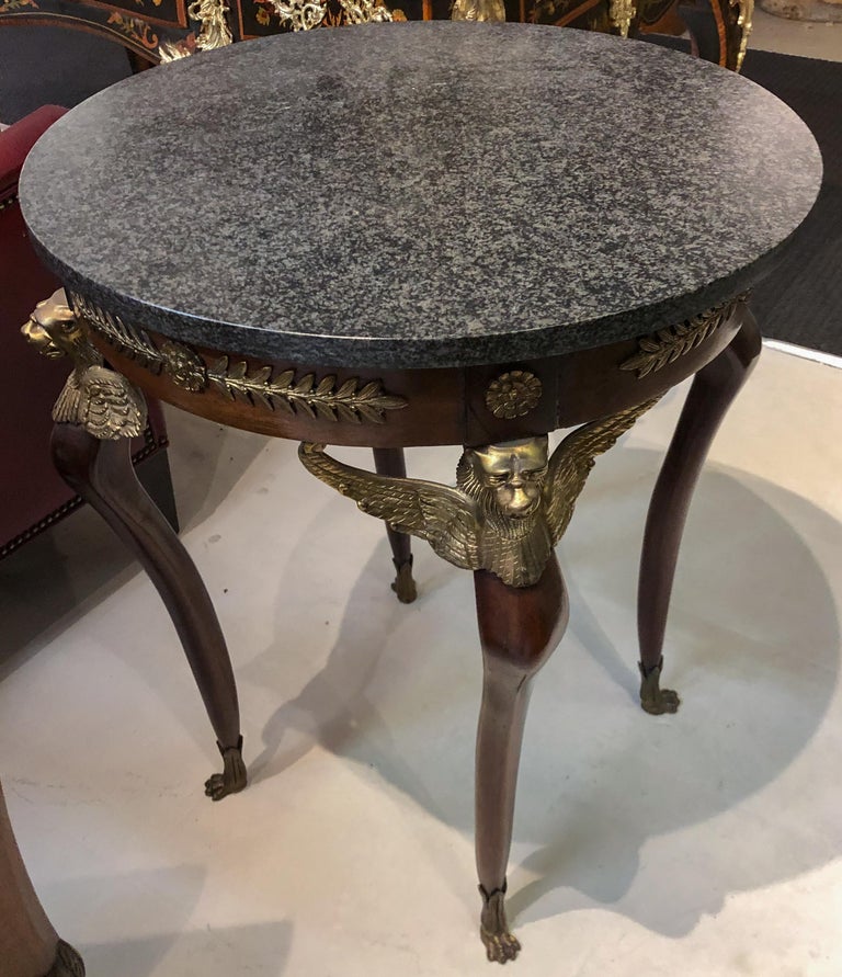 Pair of Imperial Style Side Tables with Black Marble Tops For Sale at ...