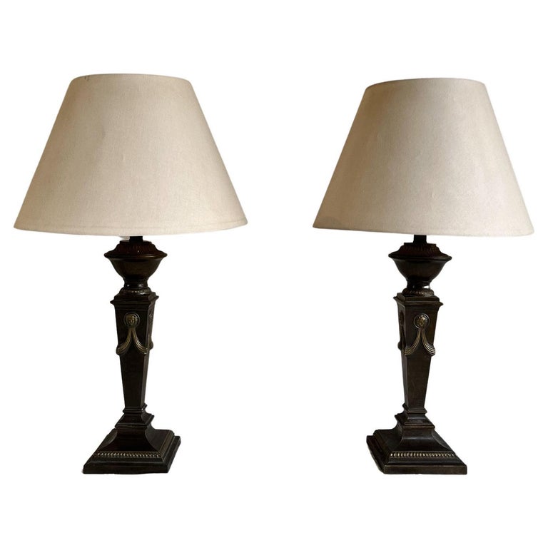 Pair of Imperial Style Table Lamps in Gilded Brass at 1stDibs