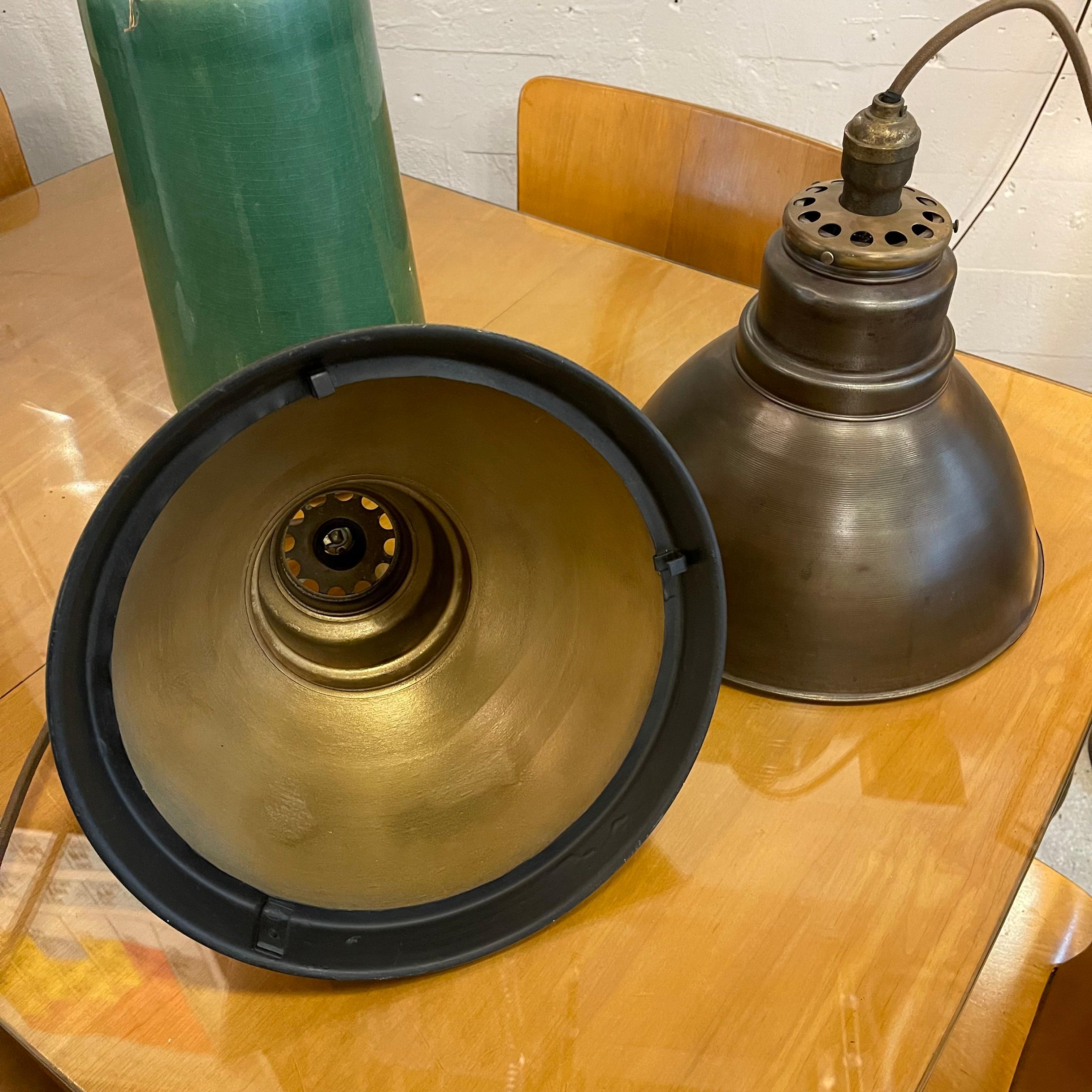 Pair of Industrial Factory Gunmetal Dome Pendant Lights at 1stDibs ...