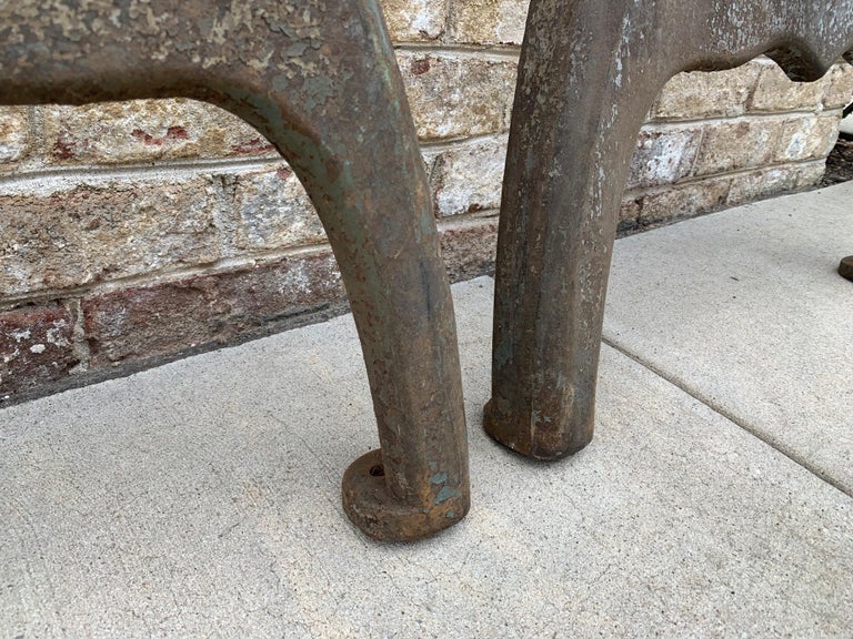 Pair of Industrial Iron Bases from Late 19th Century For Sale at 1stDibs