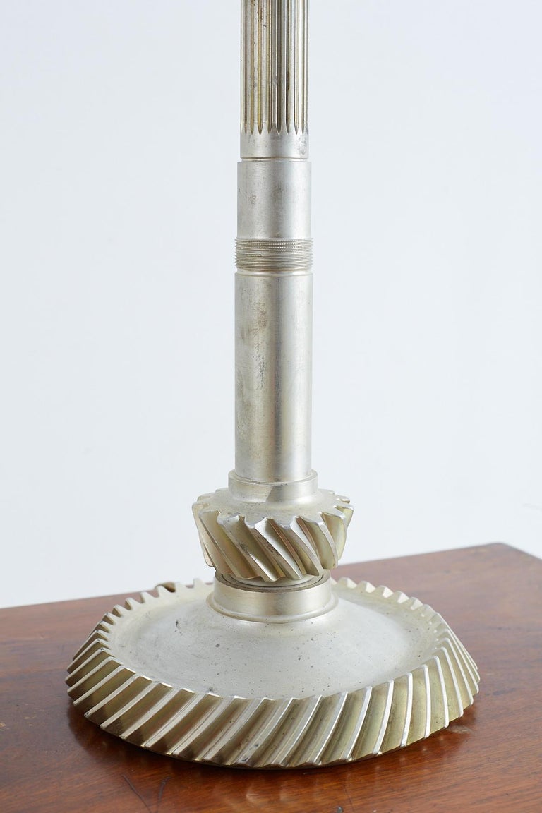 Pair of Industrial Machine Age Gear Table Lamps For Sale at 1stDibs