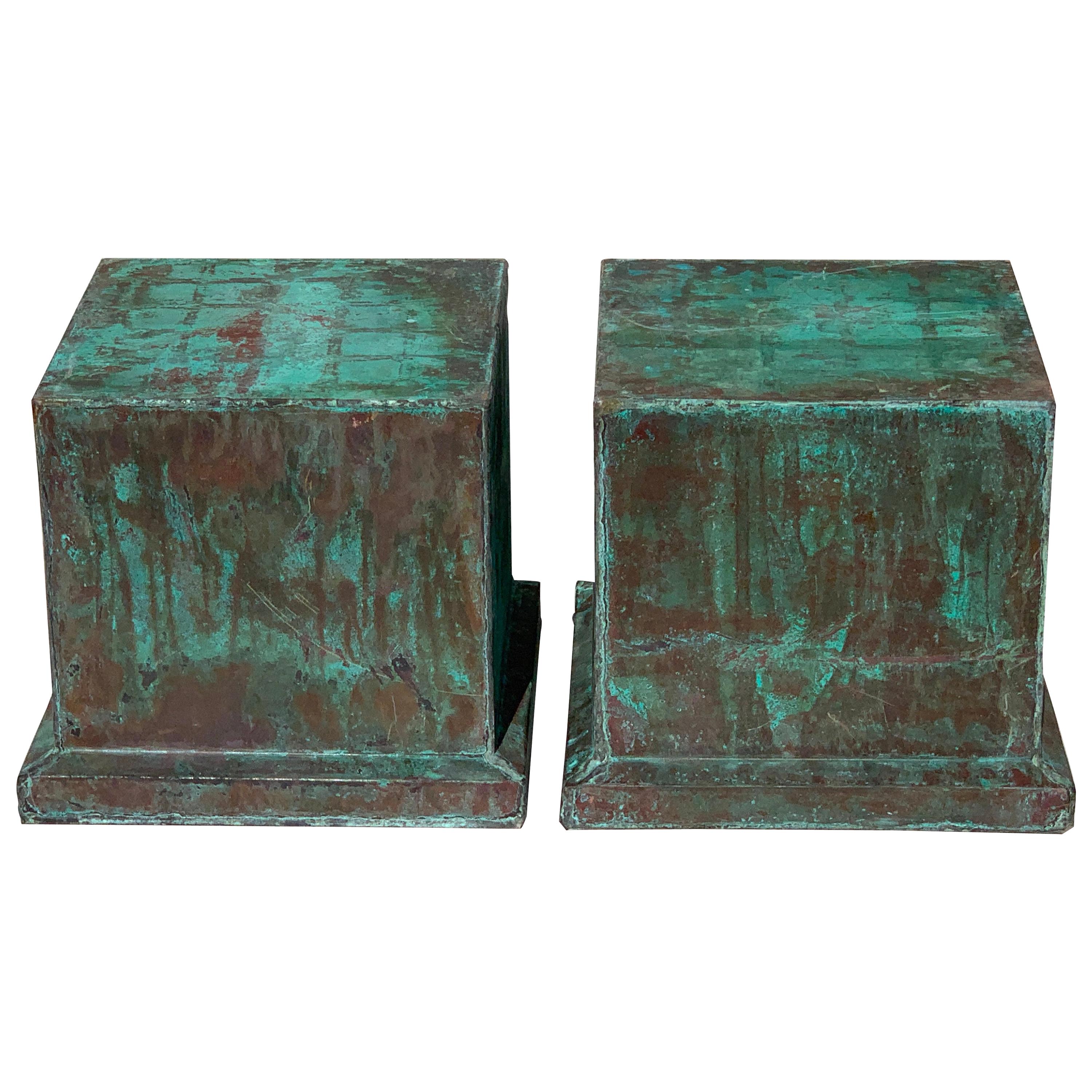 Pair of Mid Century Aluminum Industrial Pedestals For Sale at 1stDibs