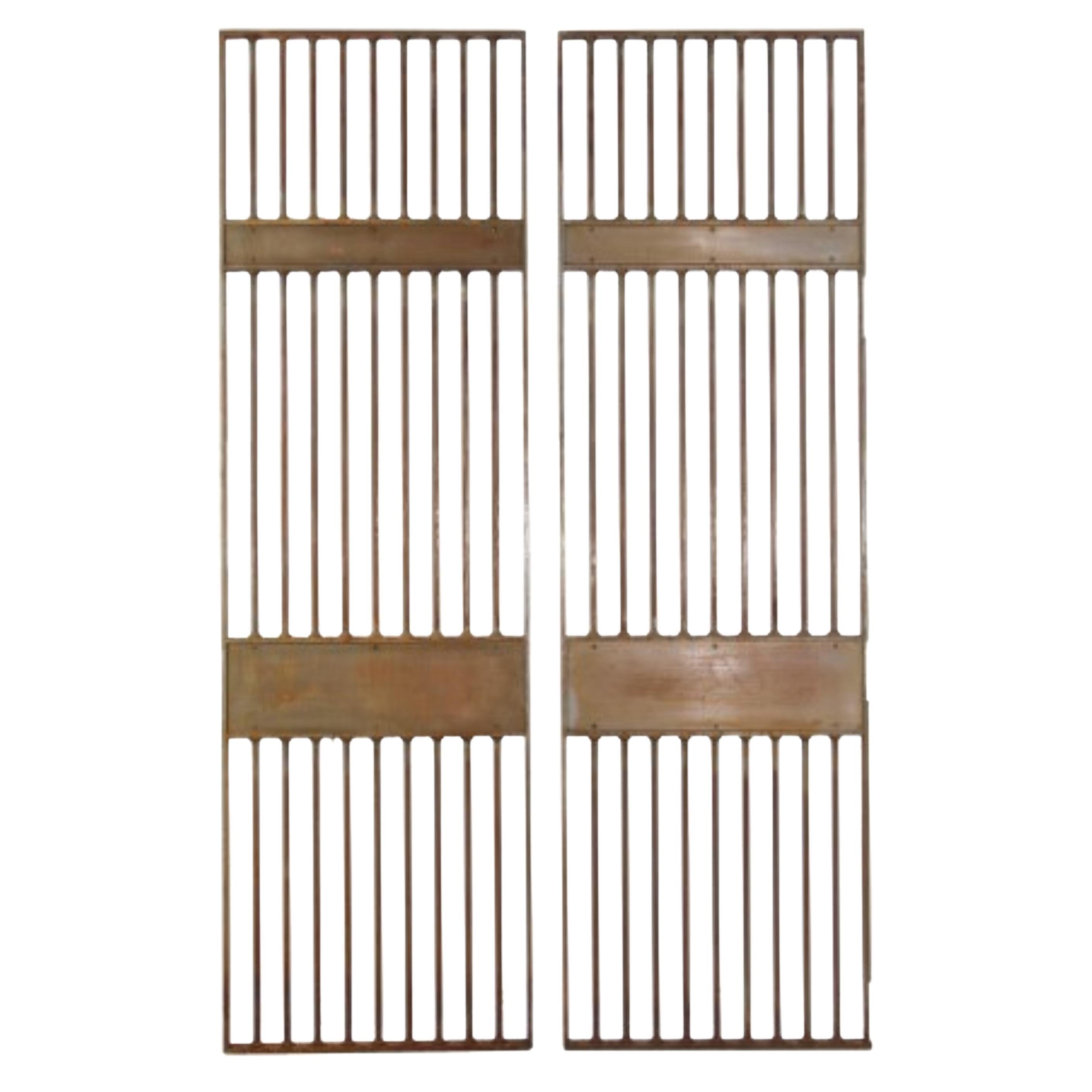 Pair of Industrial Steel Bank Vault Doors with Bars from NYC For Sale ...
