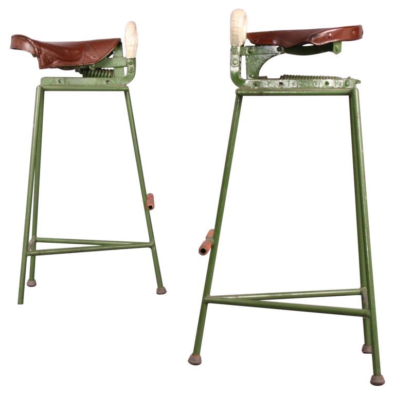 Pair of Industrial Stools For Sale at 1stDibs
