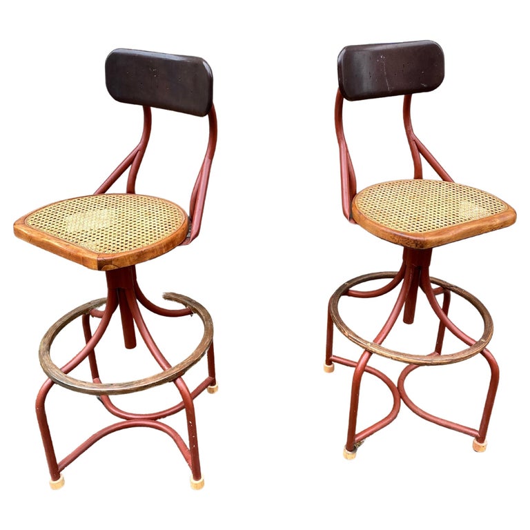 Pair of Industrial Task Stools For Sale at 1stDibs
