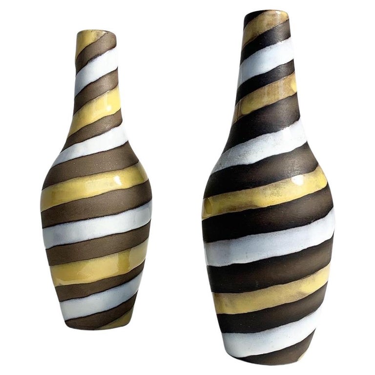 Pair of Ingrid Atterberg Spiral Vases Ceramic Upsala Ekeby Sweden 1950s ...