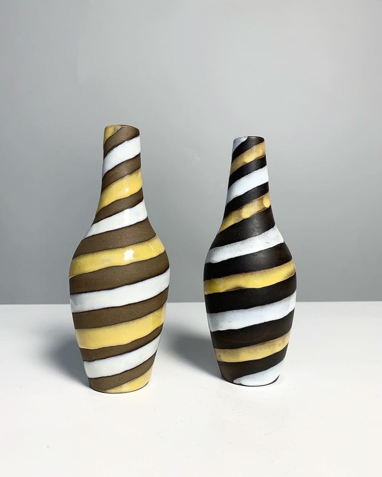 Pair of Ingrid Atterberg Spiral Vases Ceramic Upsala Ekeby Sweden 1950s ...