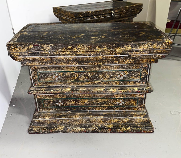 Pair of Inlaid Wedding Dowry Chests For Sale at 1stDibs