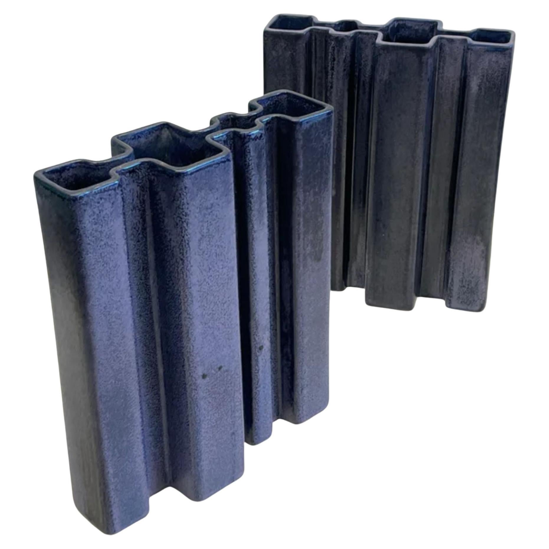 Pair of Interlocking Ceramic Vases by Angelo Mangiarotti for Fratelli ...