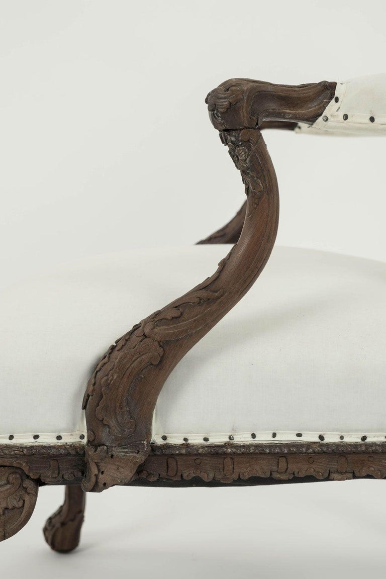 Pair of Intricately Hand-Carved Rococo Style Fauteuils For Sale at 1stDibs